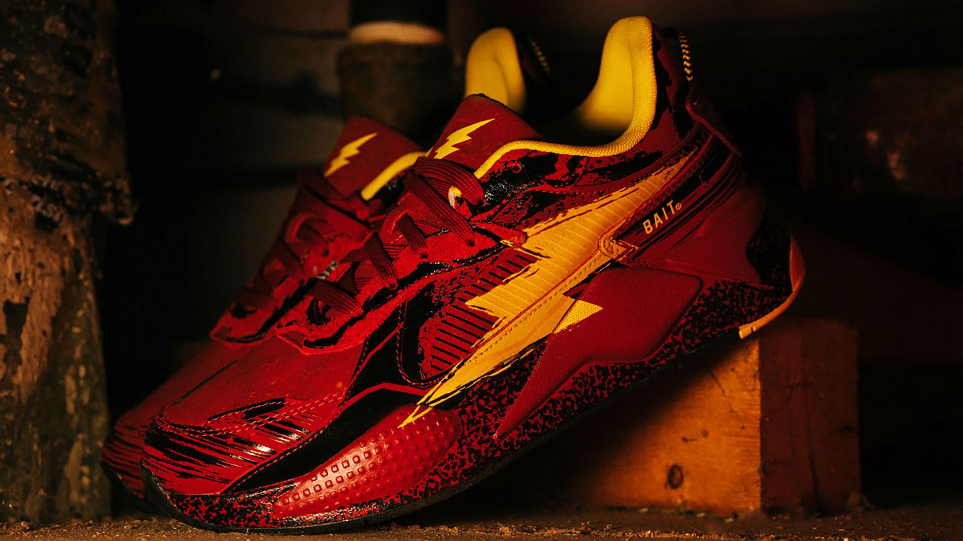 Zie hier de BAIT x PUMA RS-X 'The Flash'-sneaker
