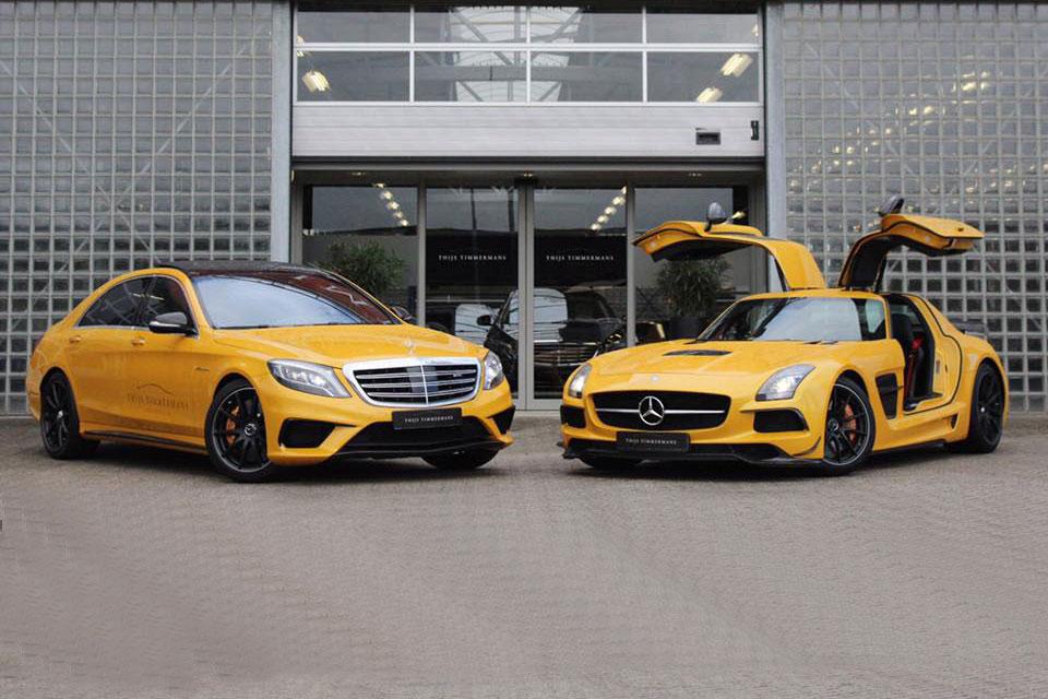 AMG-trio in de kleur Solarbeam Yellow te koop - TopGear