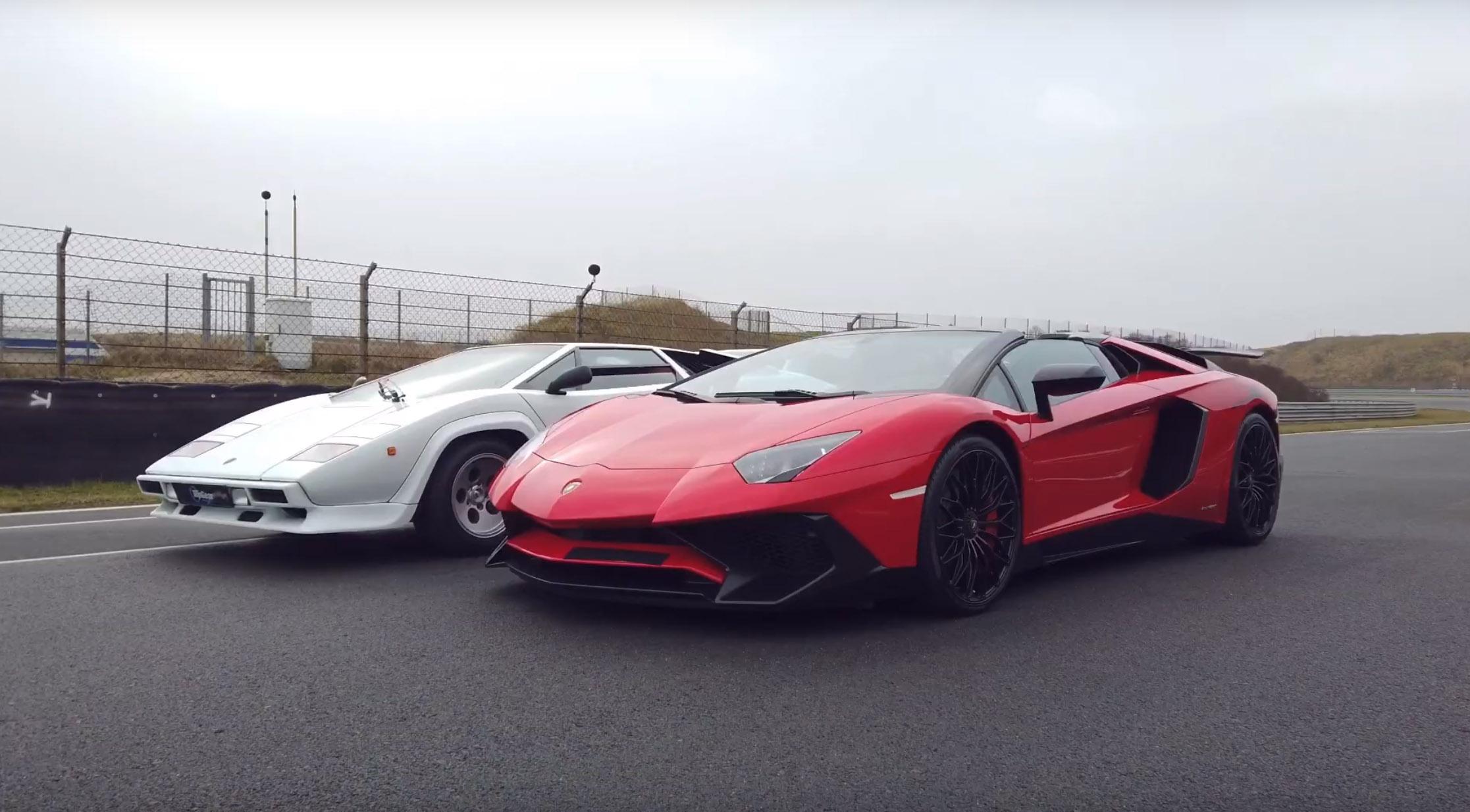 Lamborghini Countach vs Aventador SV Roadster - TopGear Nederland