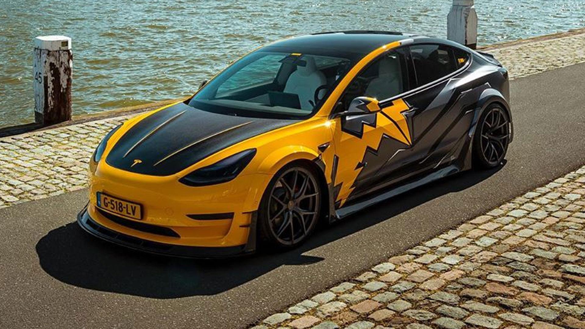 Tesla Model 3 met actieve aerodynamica van RevoZsport - TopGear