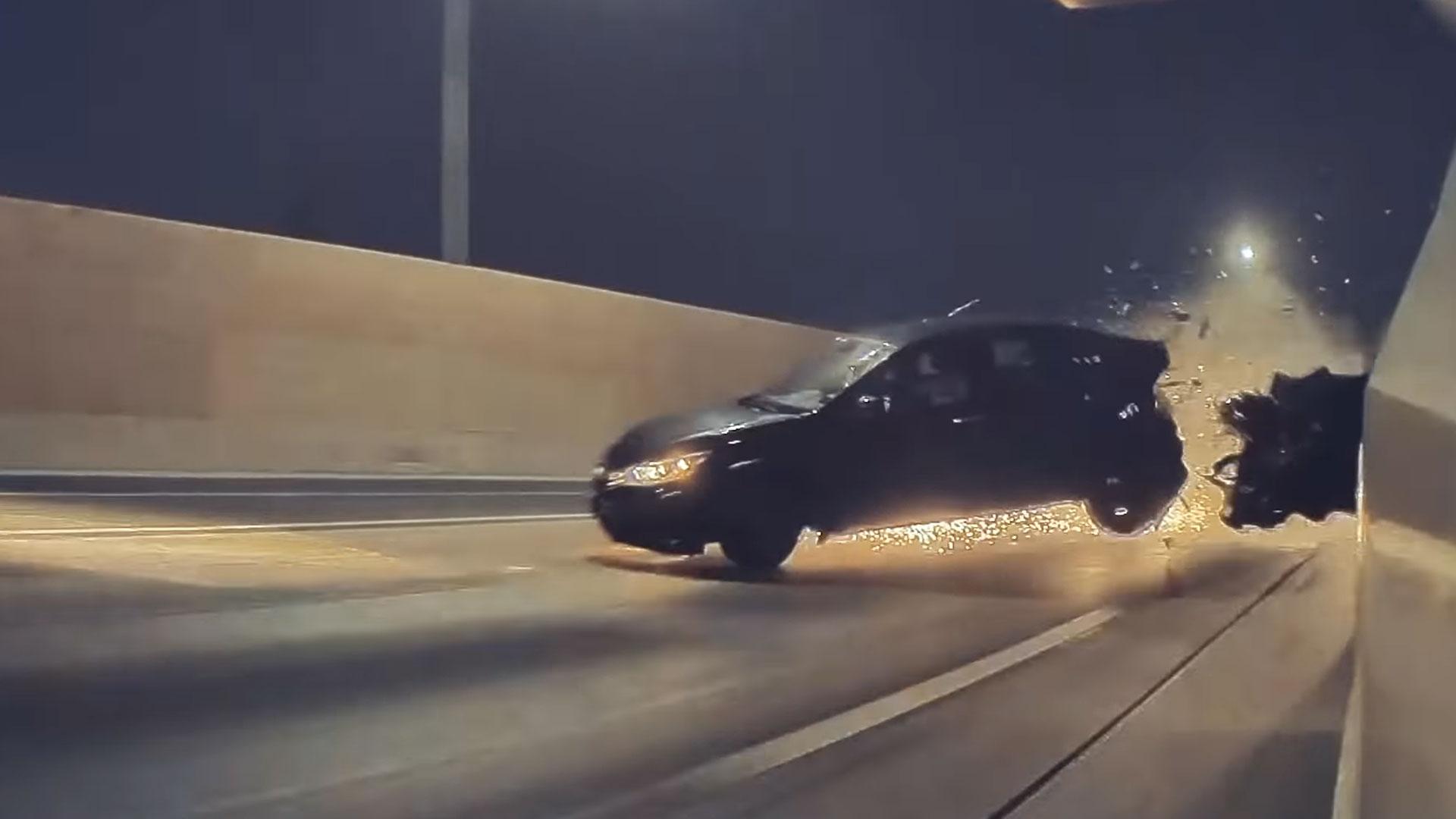 Tesla-dashcam legt loeiharde crash vast - TopGear Nederland