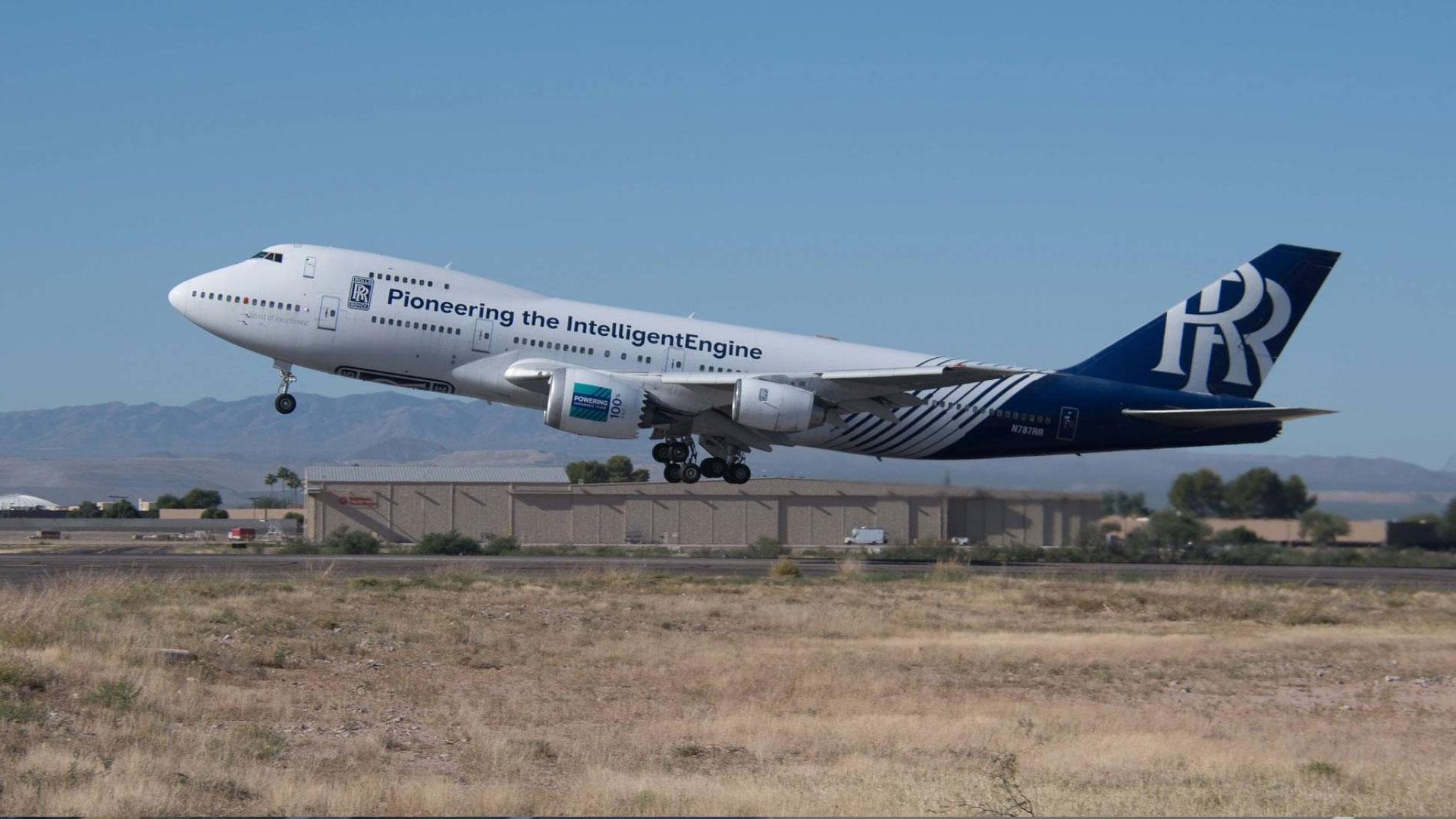 Rolls-Royce voert vlucht uit (met één motor op) duurzame kerosine