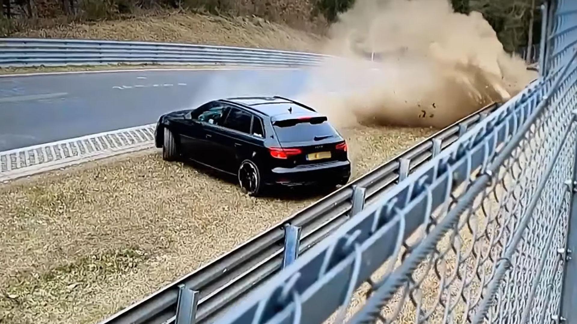 Nederlandse Audi RS 3 crasht op de Nürburgring - TopGear