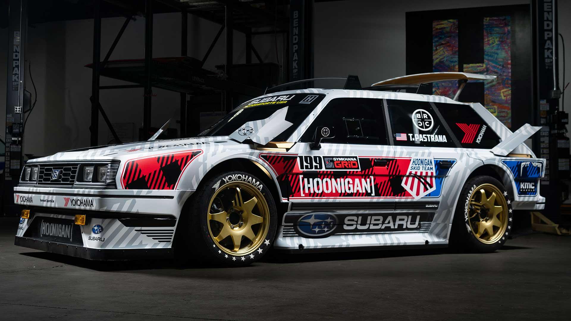 De nieuwste Gymkhana-auto is deze Subaru GL Wagon uit 1983