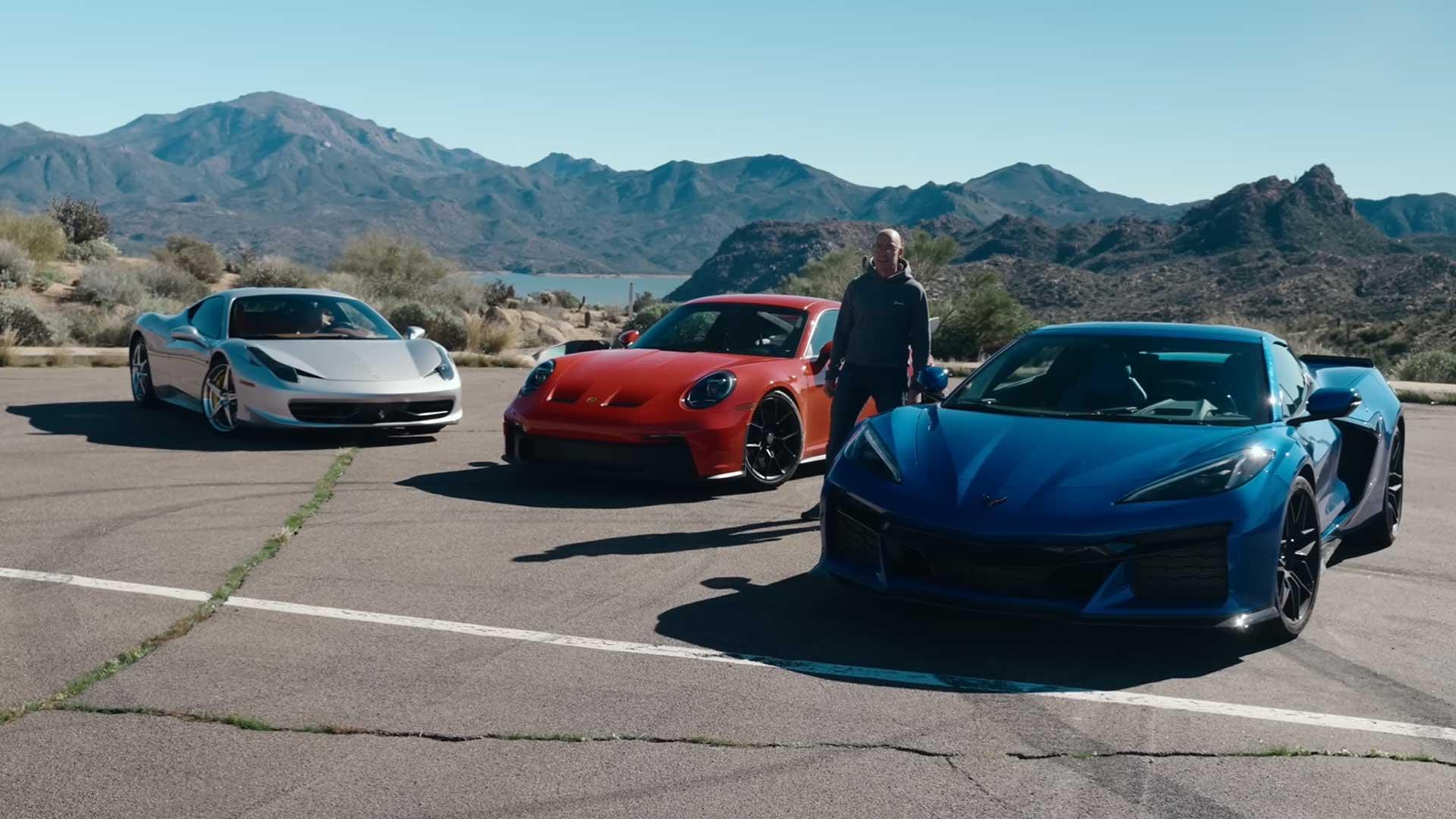 Chevrolet Corvette Z06 vs Ferrari 458 vs Porsche 911 GT3 - TG