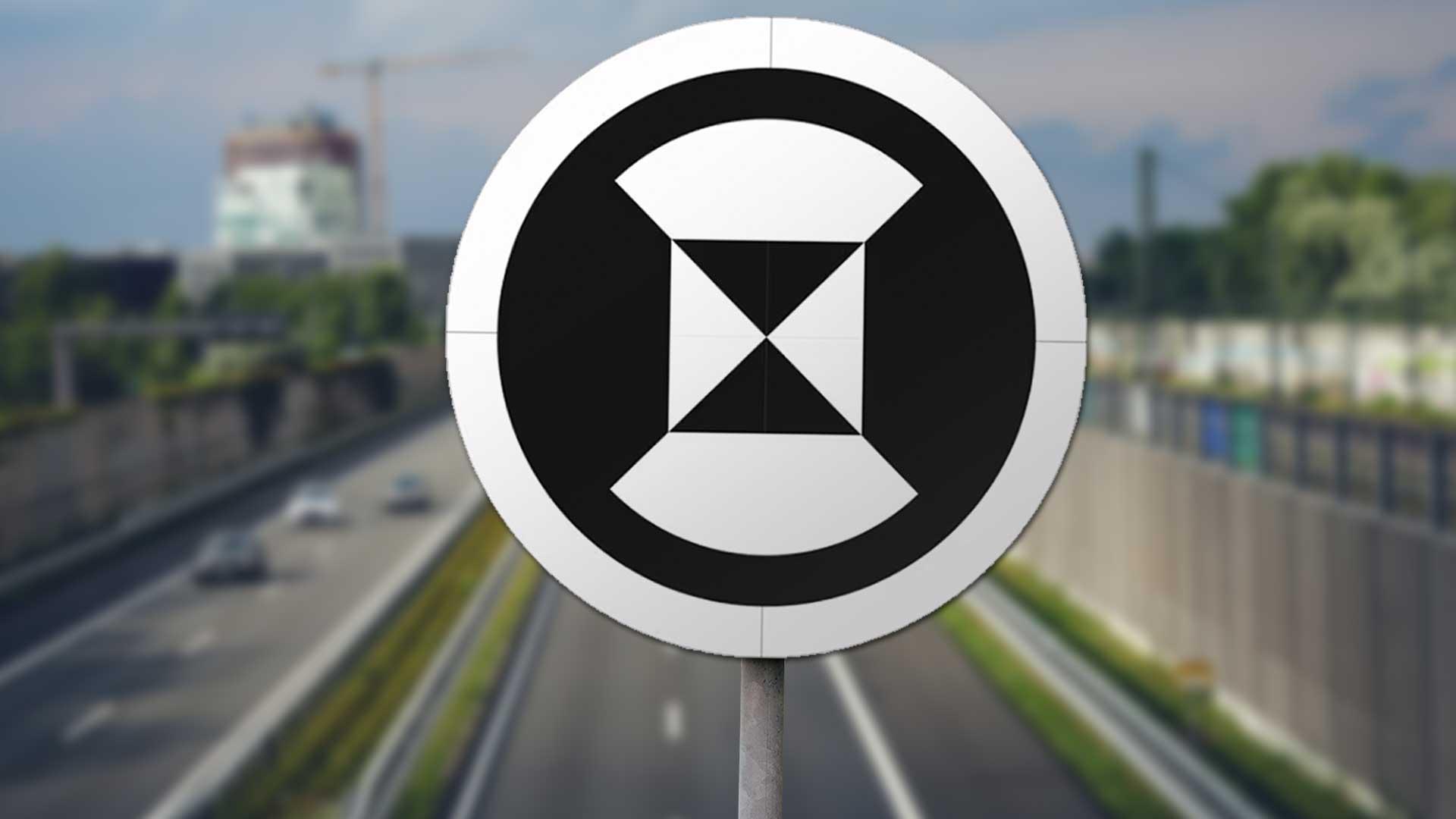 Dit betekent dit zwart-wit bord op de Duitse snelweg