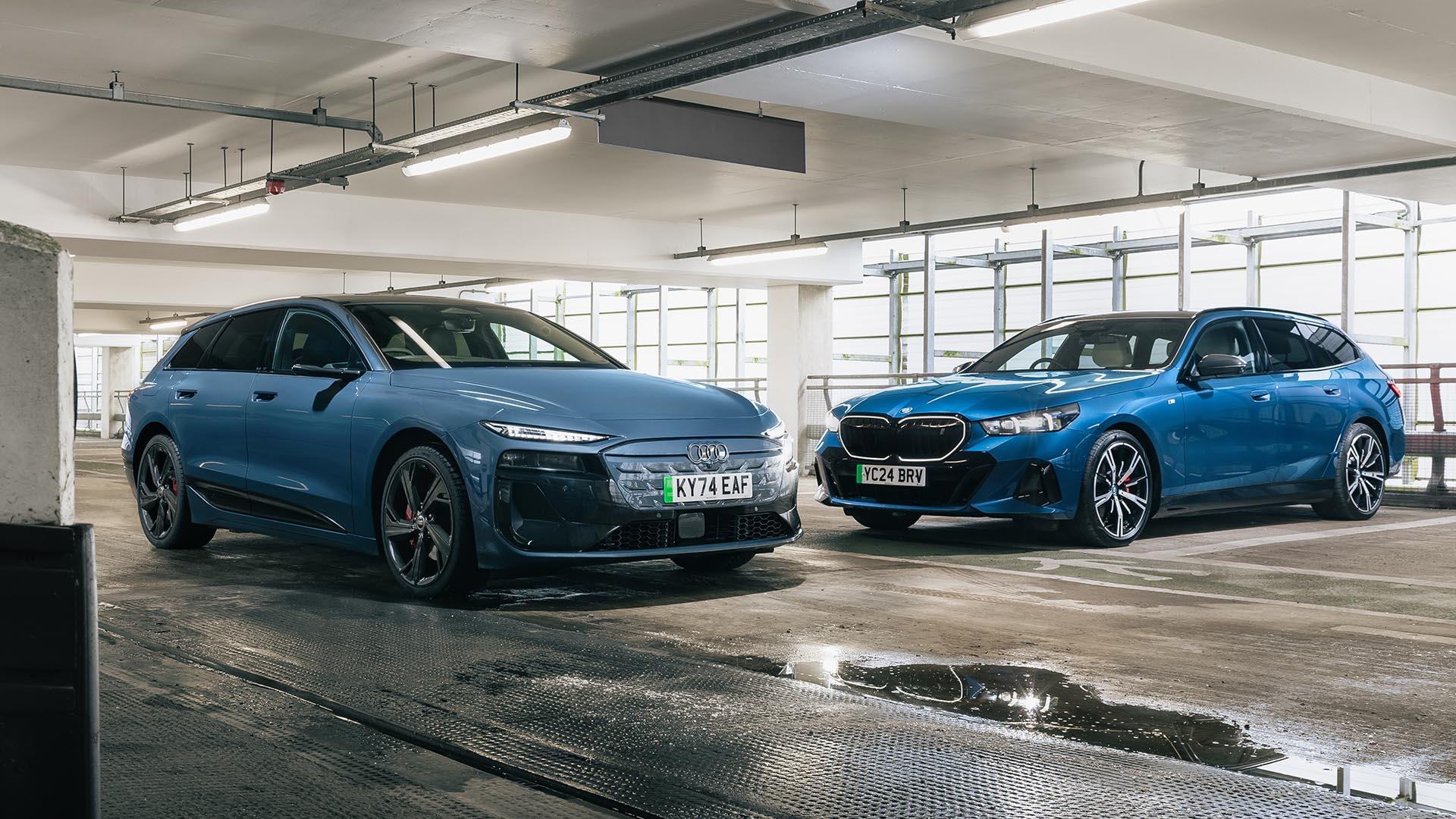 Dubbeltest: BMW i5 Touring tegen de Audi A6 E-Tron Avant - TopGear