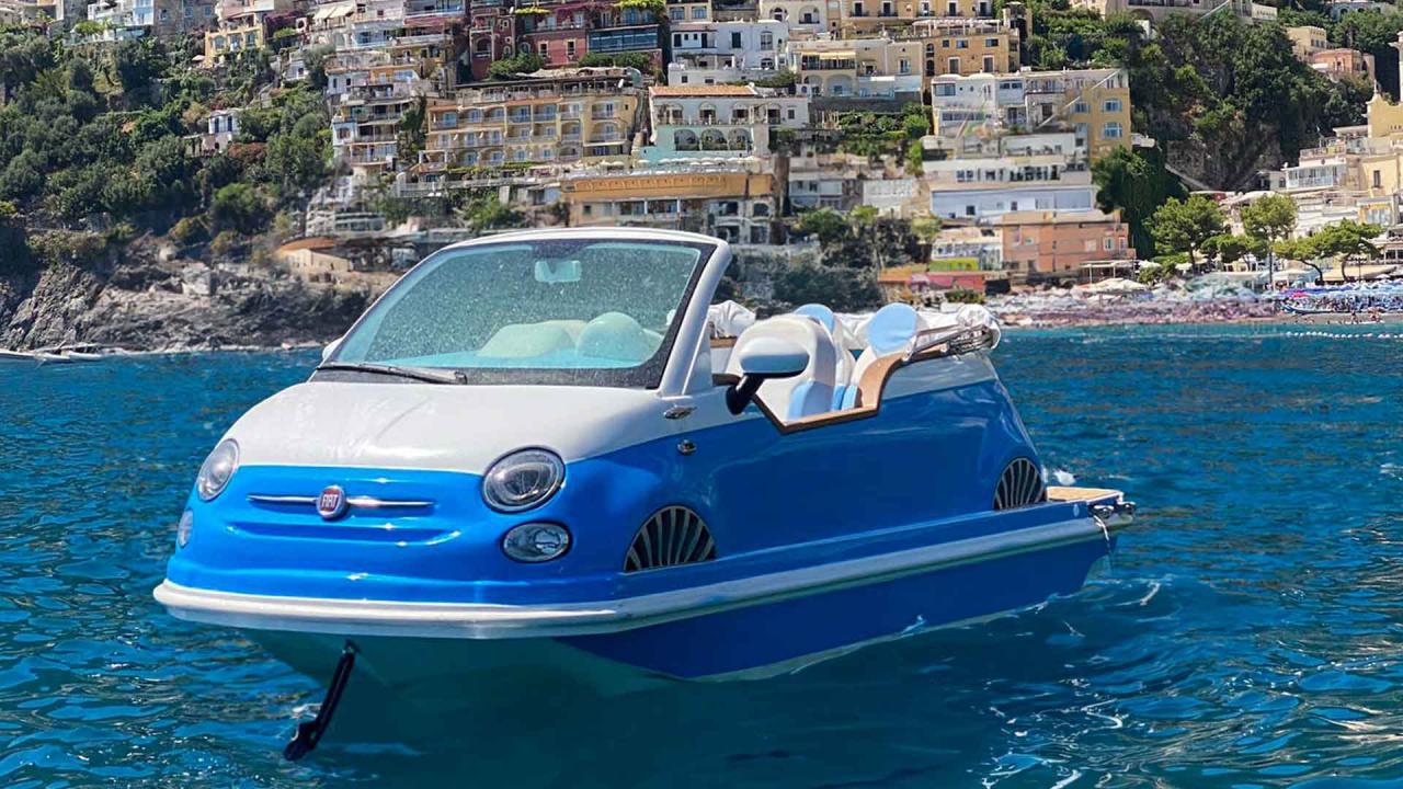 Deze Fiat 500-boot heeft meer vermogen dan een echte 500 - TopGear