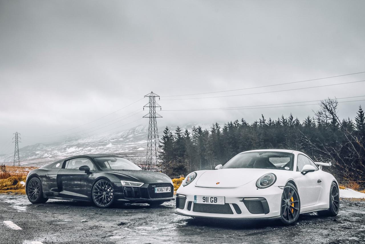 Audi R8 RWS vs. Porsche 911 GT3 - TopGear Nederland