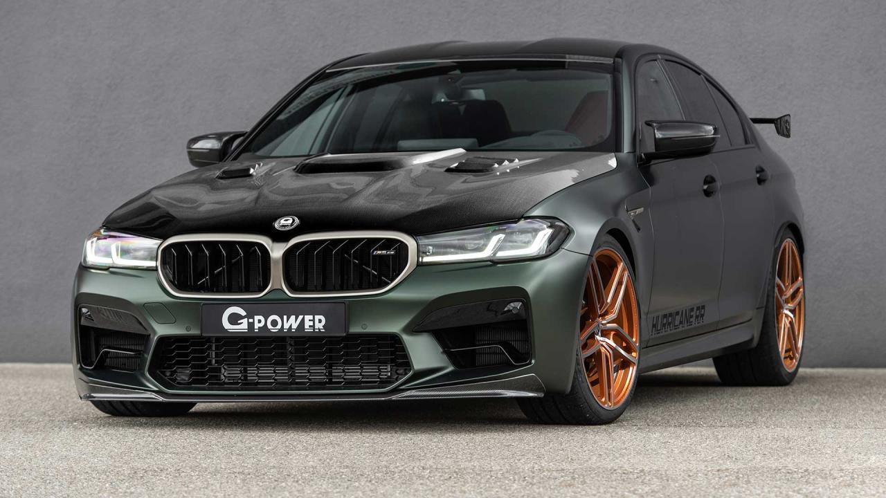 De overdreven G5M CS Hurricane RR is een BMW M5 CS met 900 pk