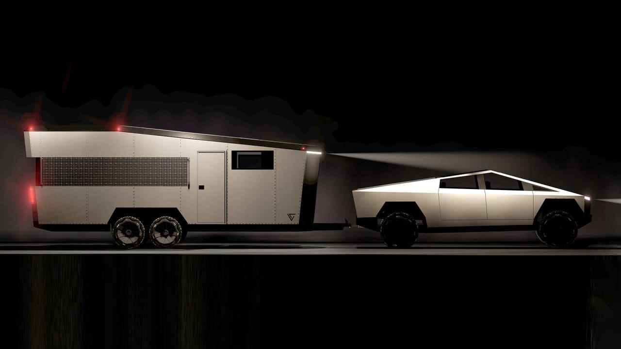 Cybertrailer is een Cybertruck-caravan die EV's kan opladen - TopGear