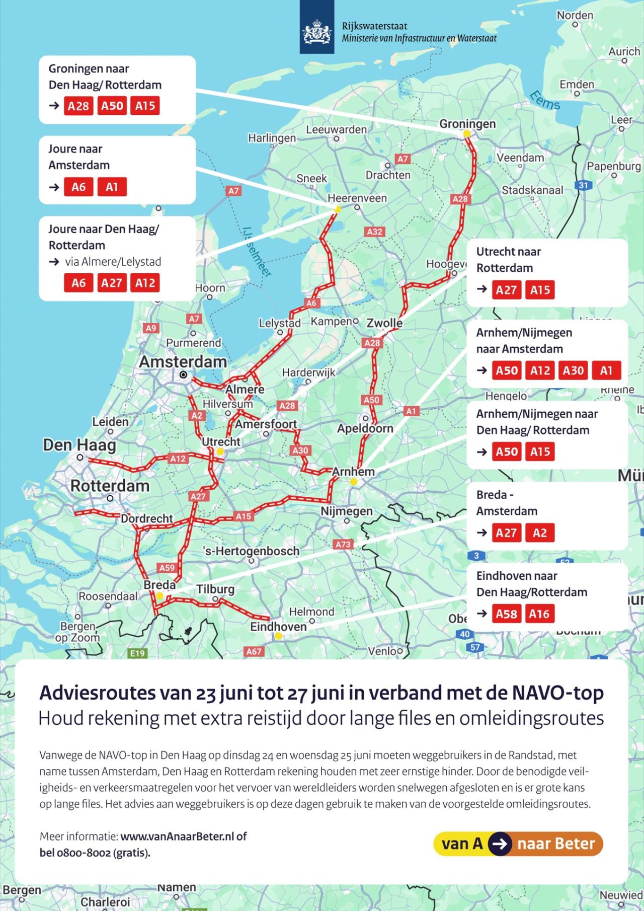 Deze wegen zijn dicht tijdens de NAVO-top 2025 - TopGear