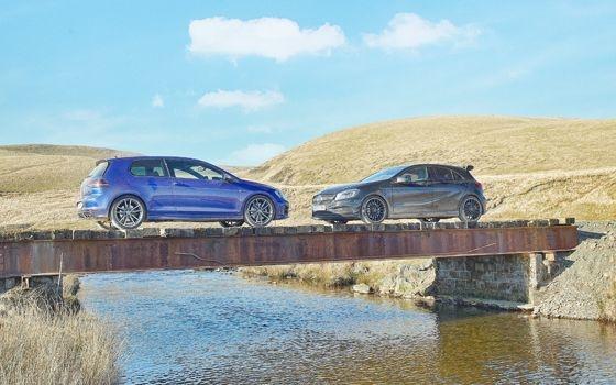VW Golf R vs Mercedes A 45 AMG - TopGear