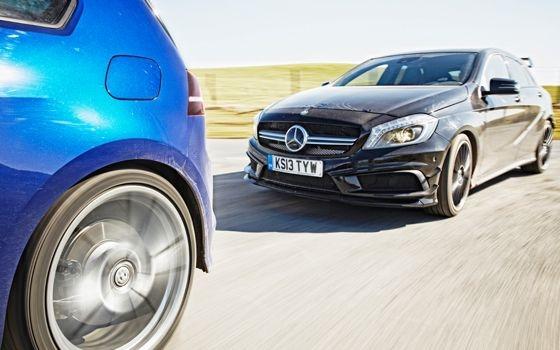 VW Golf R vs Mercedes A 45 AMG - TopGear