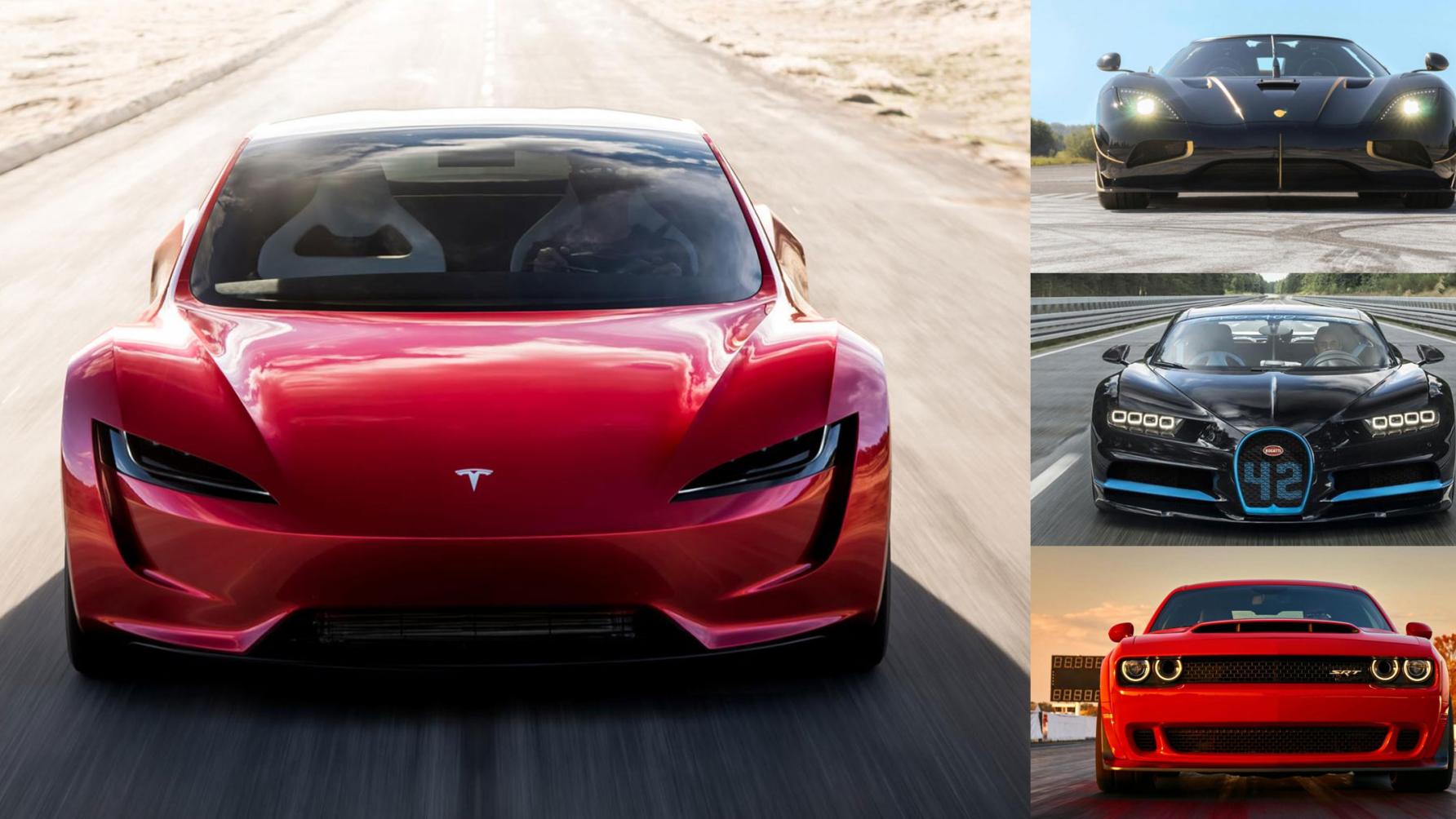 Tesla Roadster vs Bugatti Chiron en de rest - TopGear Nederland