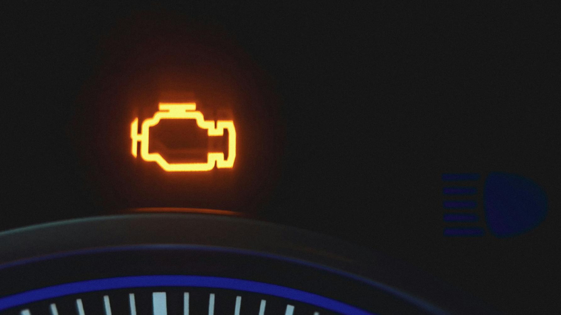 Wat betekent oranje motorlampje? En mag je blijven rijden?