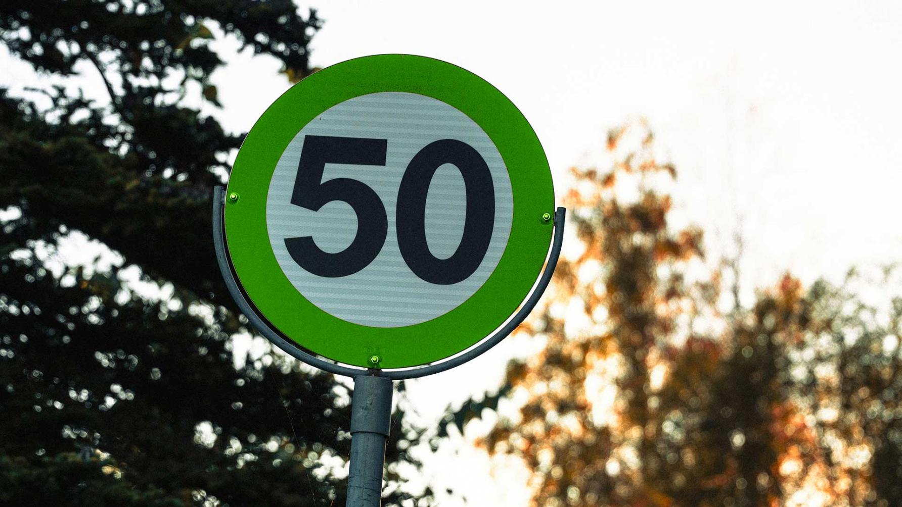 Snelheidsbord met groene rand: dit betekent het verkeersbord