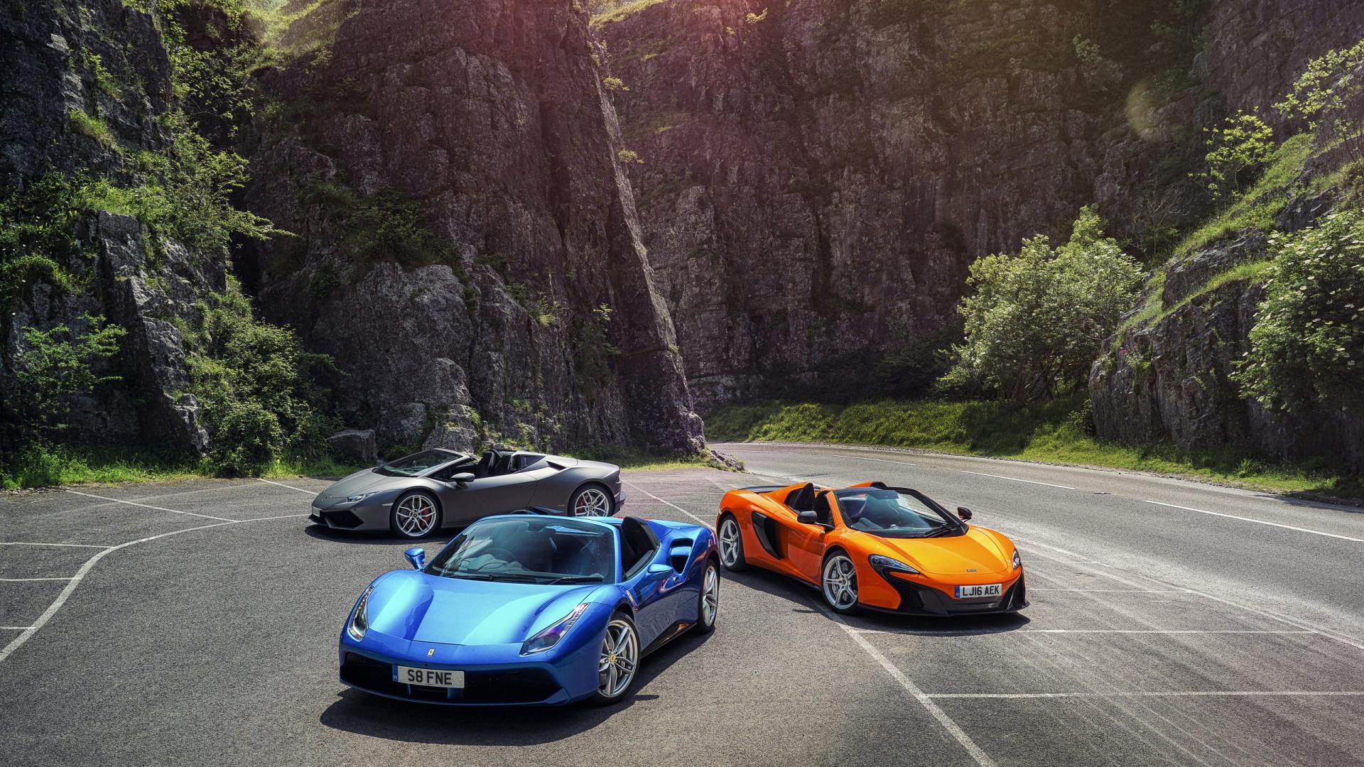 Lamborghini Huracán Spyder vs Ferrari 488 Spider vs McLaren 650S Spider ...