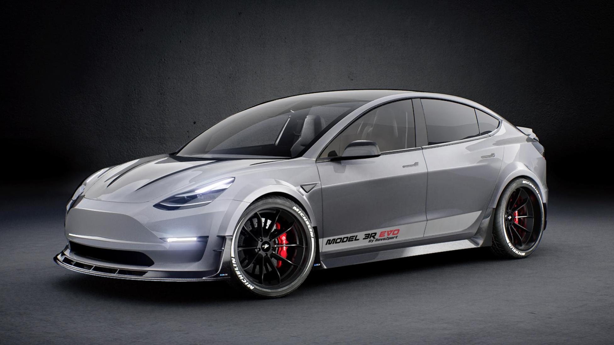 Tesla Model 3 met actieve aerodynamica van RevoZsport - TopGear