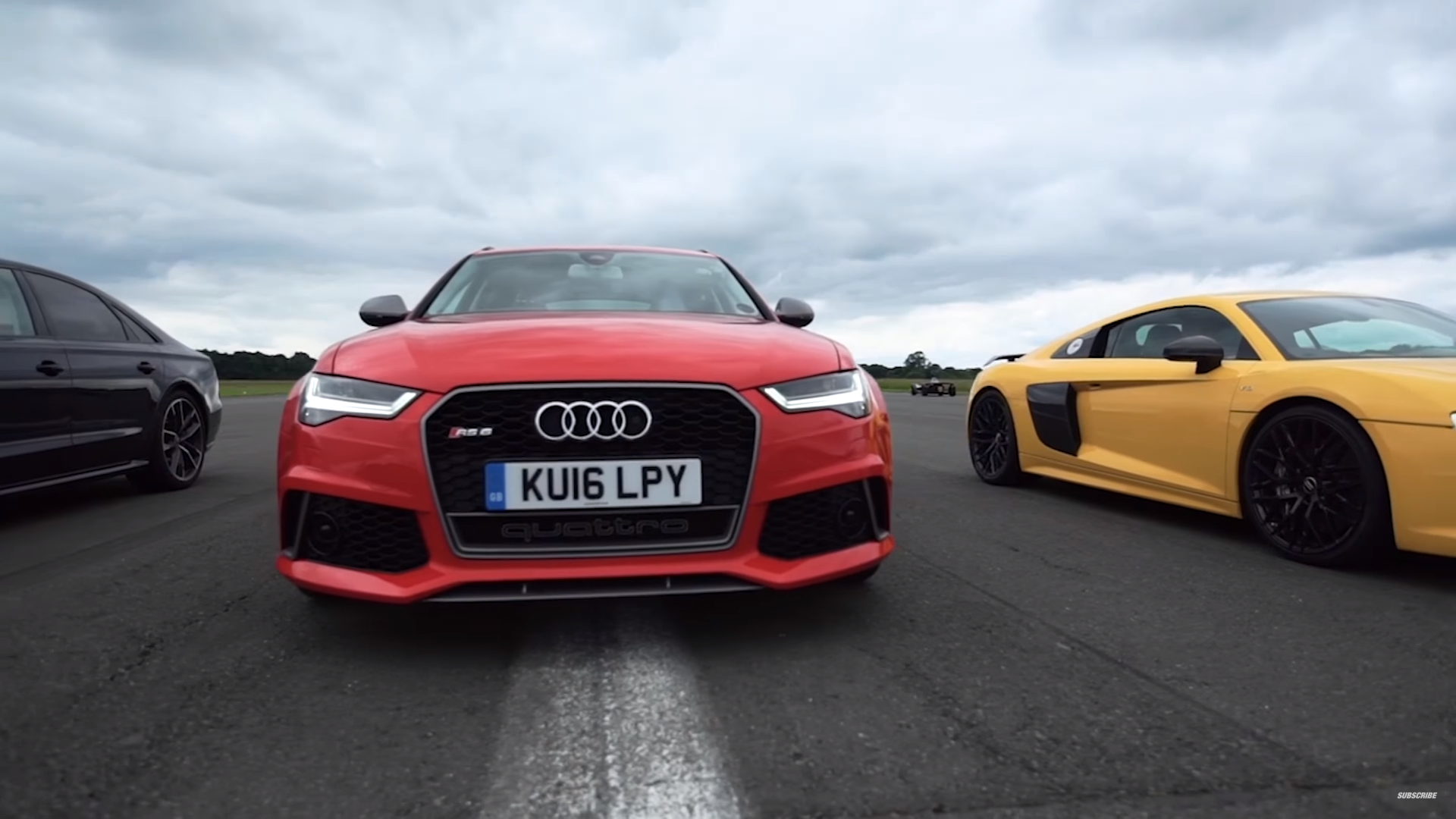 Audi R8 V10 Plus vs Audi RS 6 vs Audi S8 in een dragrace - TopGear