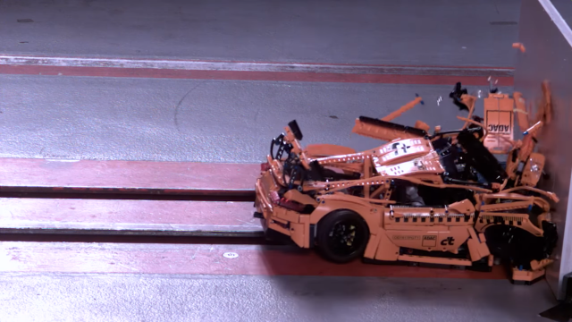 Crashtest met een Lego-Porsche in slow motion - TopGear