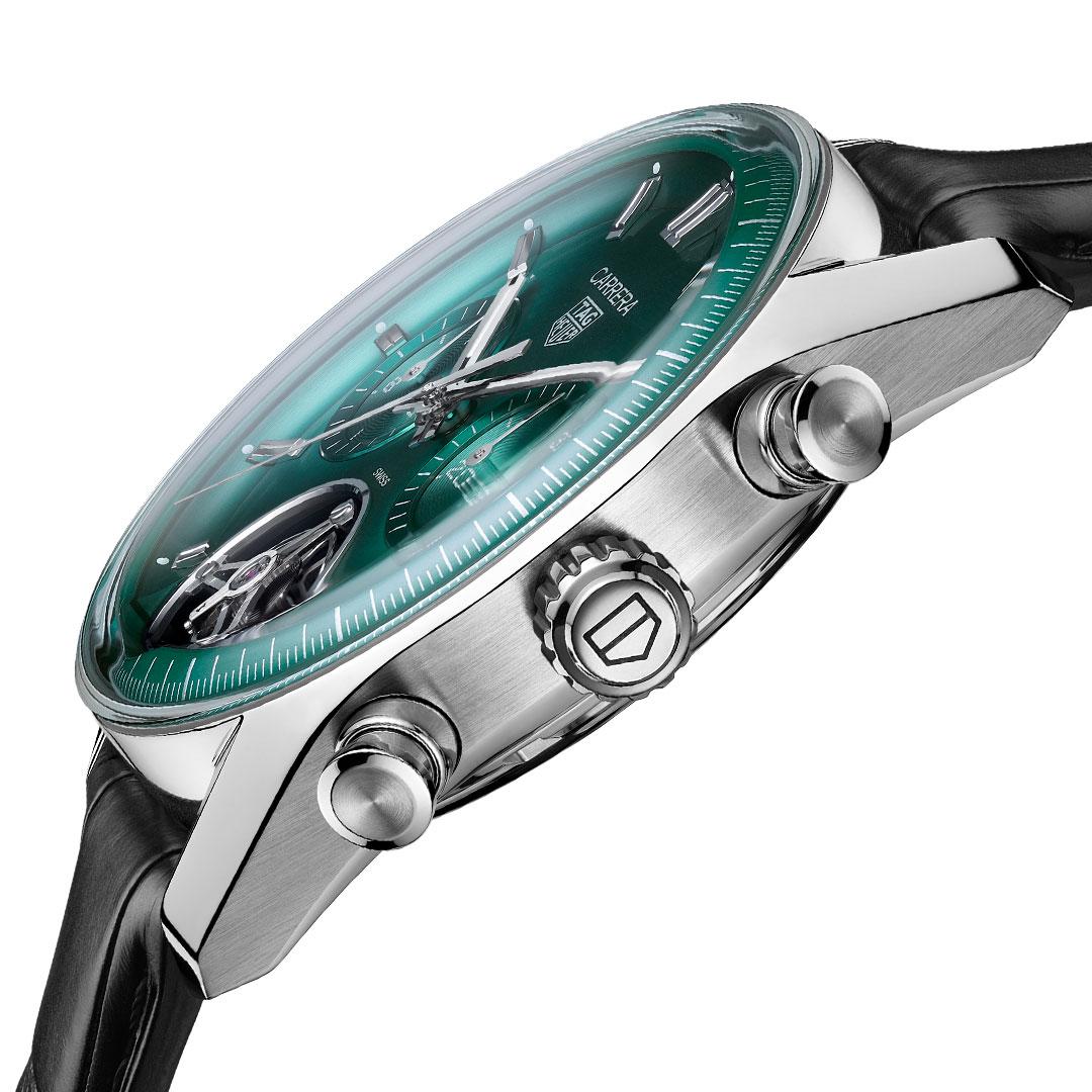 TAG Heuer Carrera Chronograph Tourbillon Glassbox Green