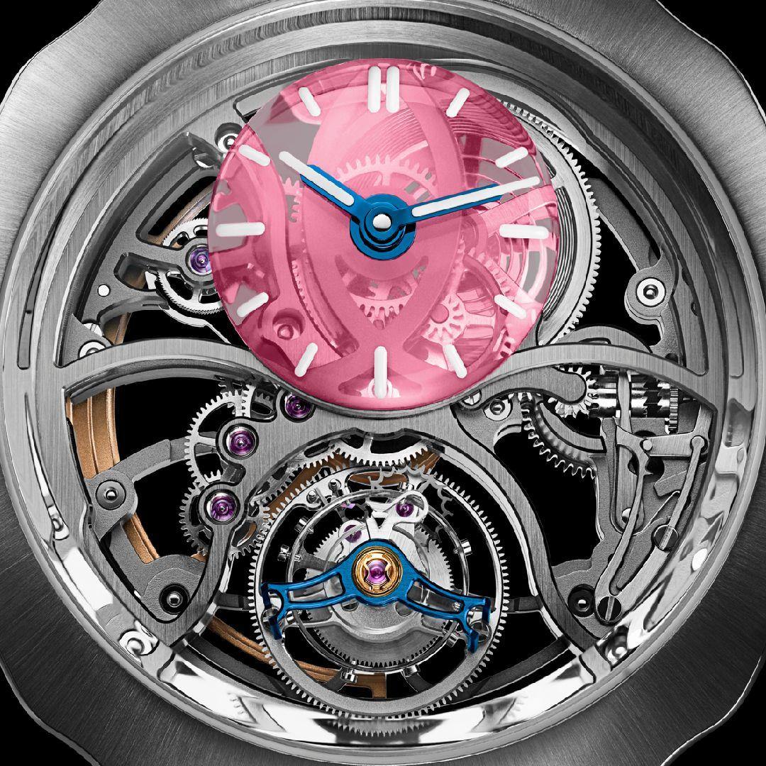 H. Moser & Cie. Streamliner Cylindrical Tourbillon Skeleton Alpine Pink