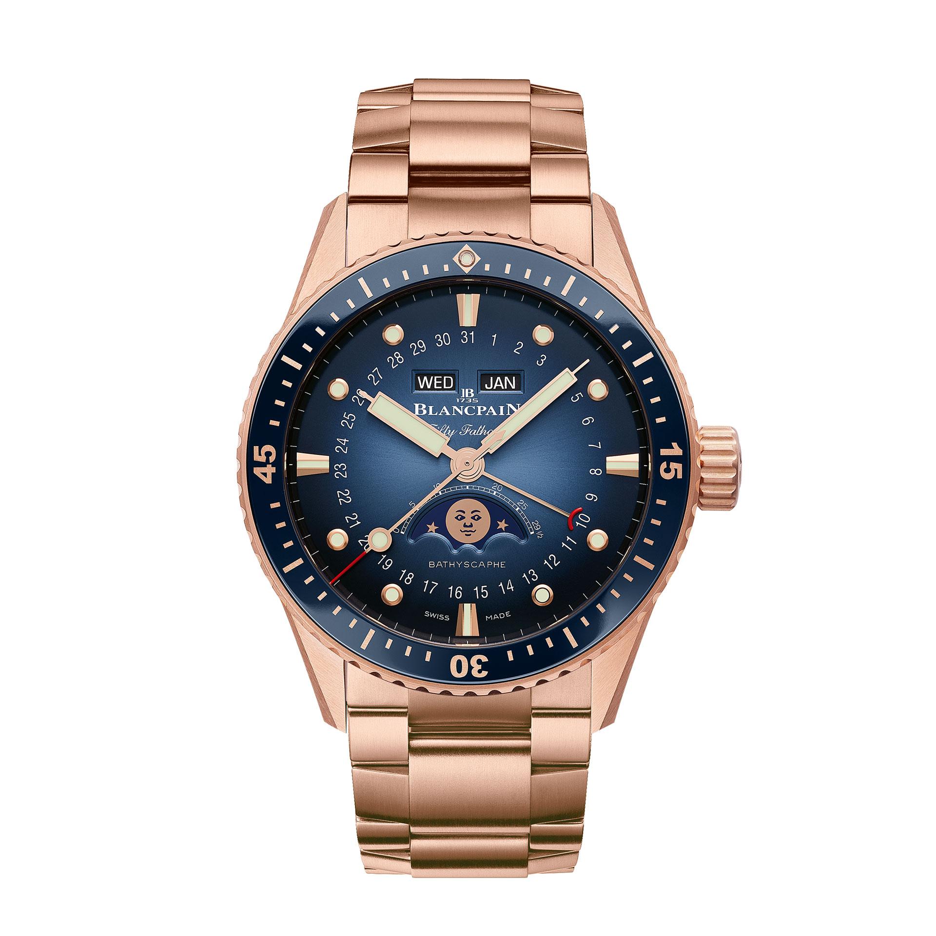 Blancpain Fifty Fathoms Bathyscaphe Quantième Complet Full Gold