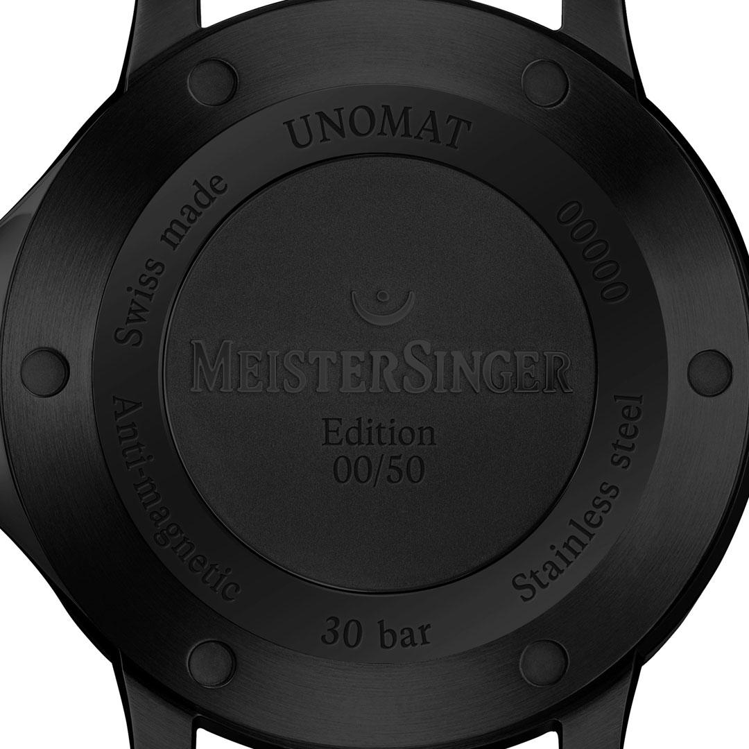 MeisterSinger Unomat Black with blue or orange