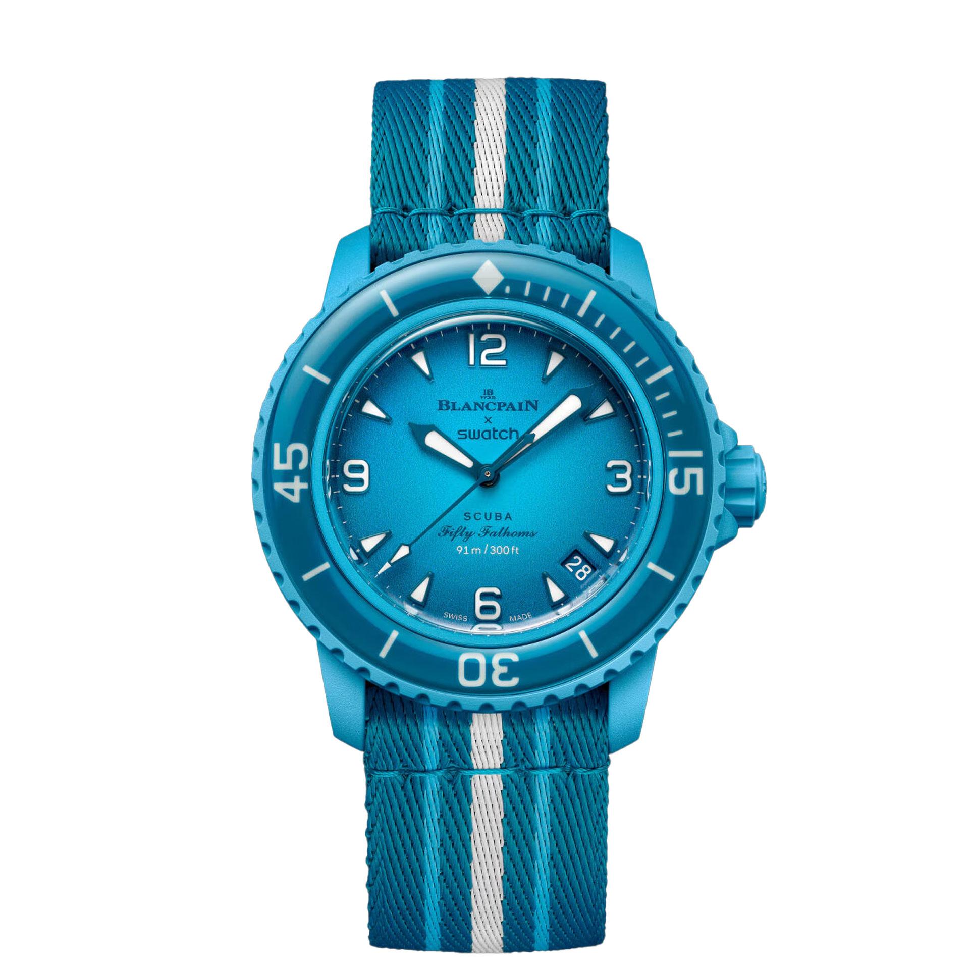 Blancpain x Swatch Bioceramic Scuba Fifty Fathoms Blue Lagoon